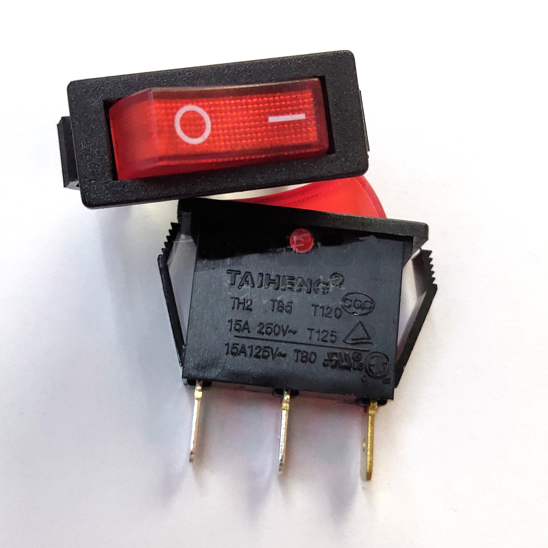 TAIHENG TH2 T85 T120 Red Lamp Rocker Switch 3 Pins 2 Positions 15A 125 ...