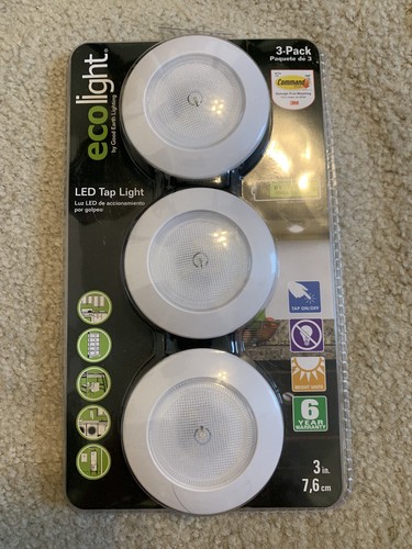 ecolight LED Tap Light 3-Pack Puck Lights, Sealed, Brand New | eBay