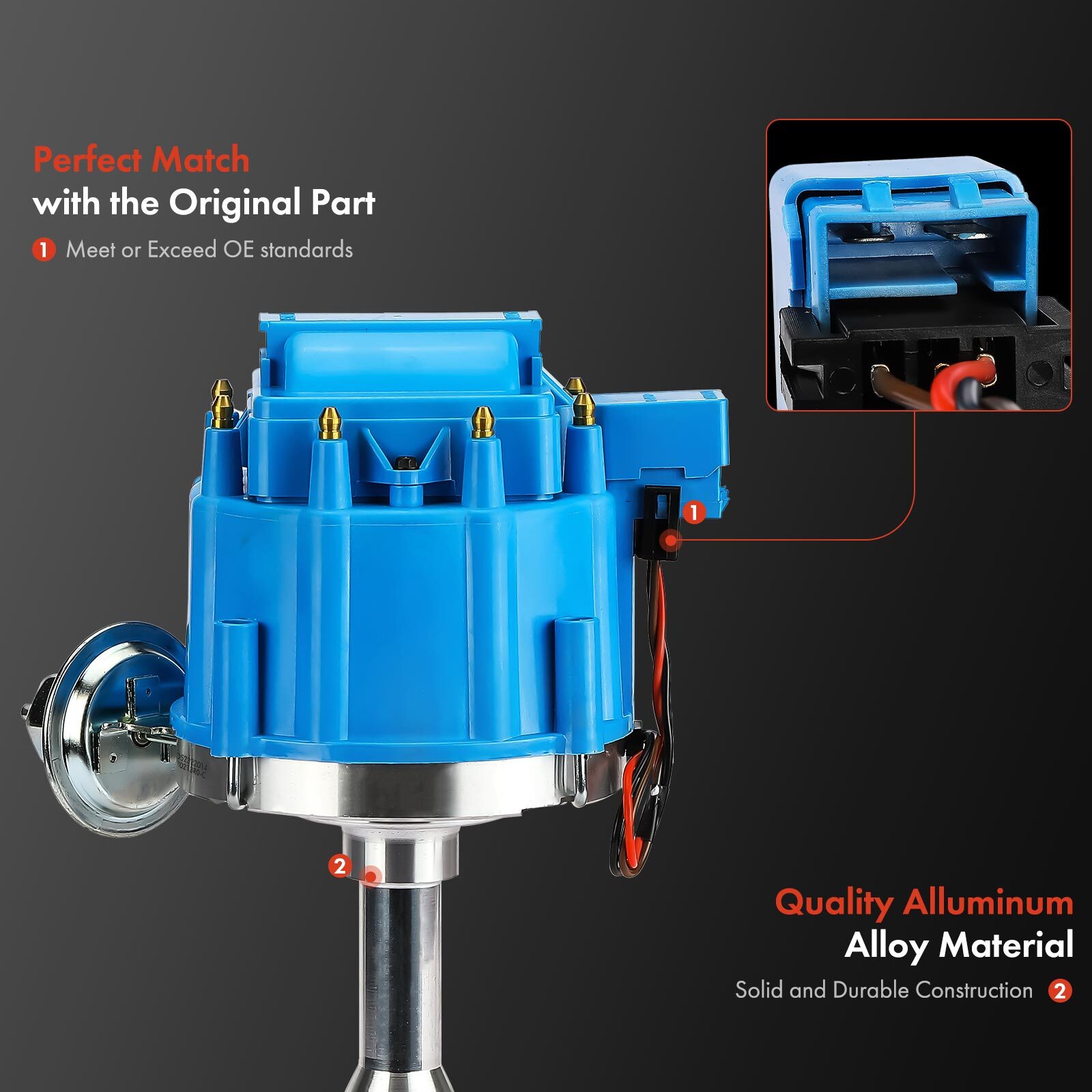 Ignition Distributor with Cap & Rotor for Ford Windsor 221 260 289 302 ...