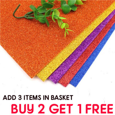 10 PCS A4 Glitter Premium Quality 12 Colours Arts Crafts foam Sheets ...