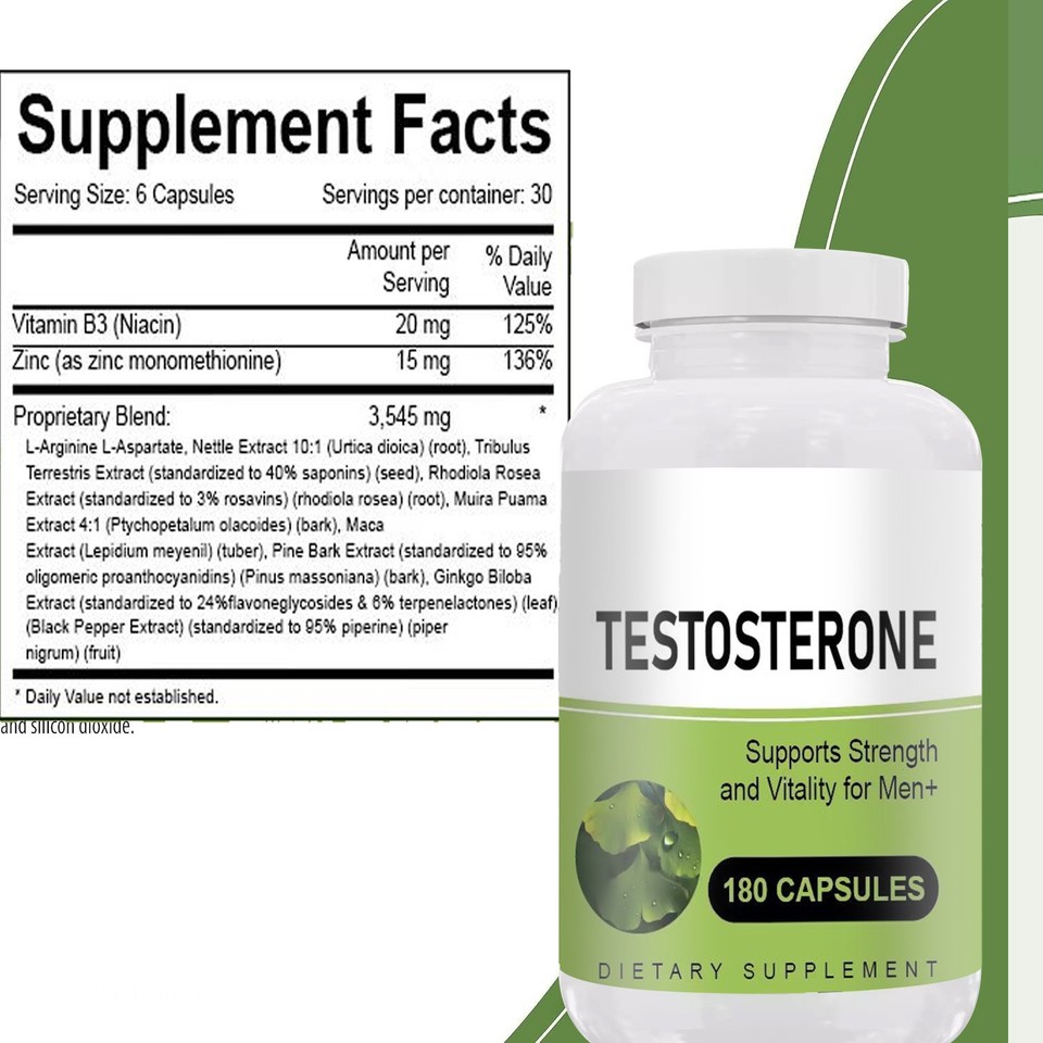 Testosterin Men's Multivitamins Testosterone Booster 180 Caps Vitamin ...