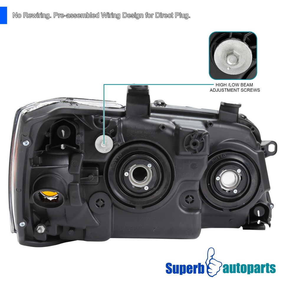 For 2004-2007 Toyota Highlander Halogen Headlights Lamps 04 05 06 07 ...