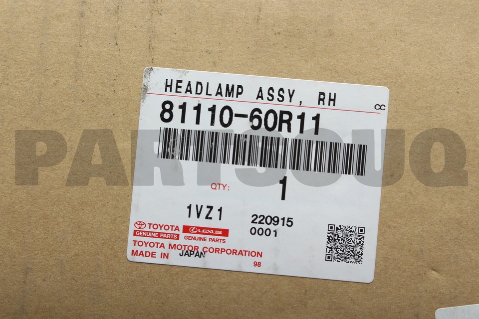 8111060R11 Genuine Toyota HEADLAMP ASSY RH 81110-60R11 | eBay
