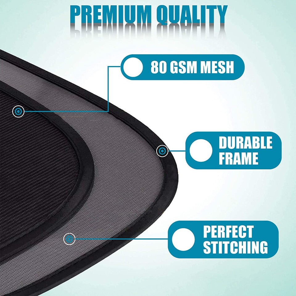 5PCS Car Side Rear Front Window Screen Sun Shade Mesh Cover Windshield ...