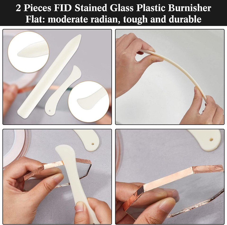 58 Pcs Stained Glass Supplies Glass Cutter Kit Including 8 Pcs Layout ...