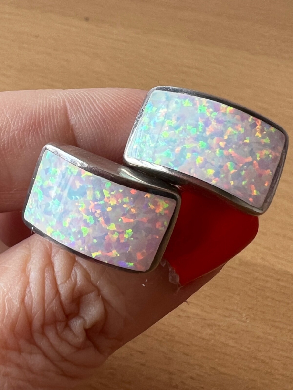 VINTAGE ENGLISH BRITISH HALLMARKS STERLING SILVER OPA… - Gem