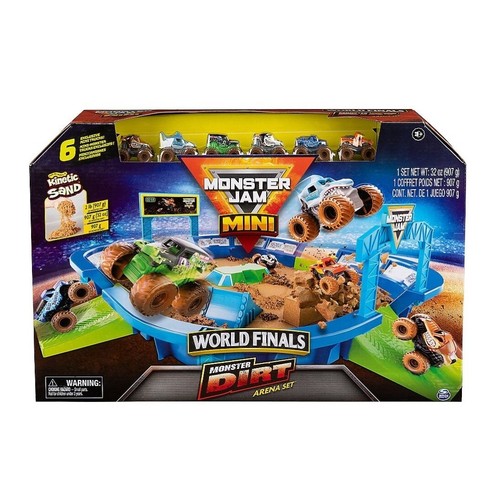 Monster Jam Mini World Finals Monster Dirt Arena with 2lbs Kinetic ...
