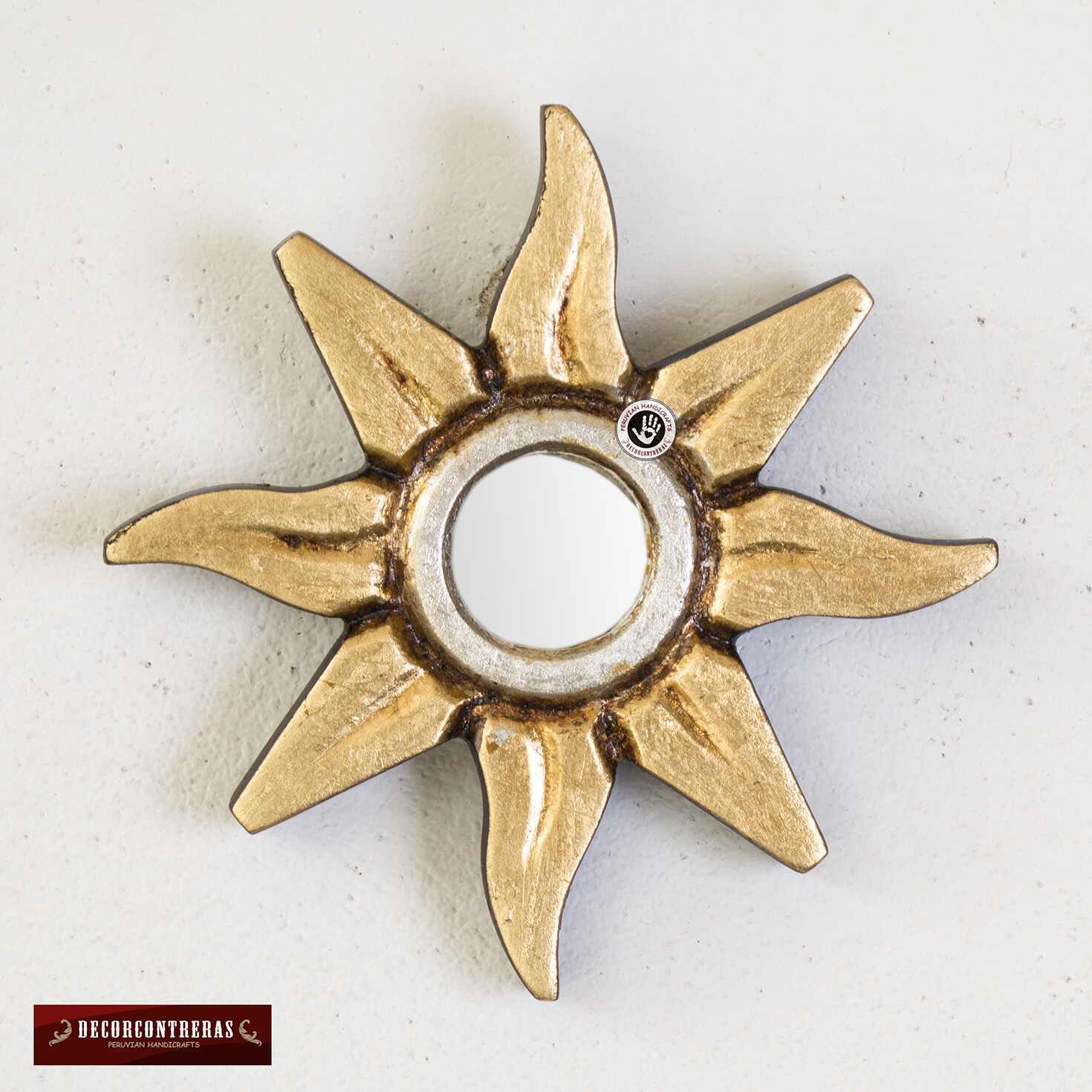 Small Sunburst Mirror set 5 , Handmade Wood Round Mirror for Wall ...