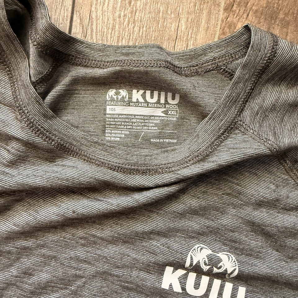 KUIU Base Layer Shirt Mens Large Gray 105 Merino Wool Nuyarn long ...