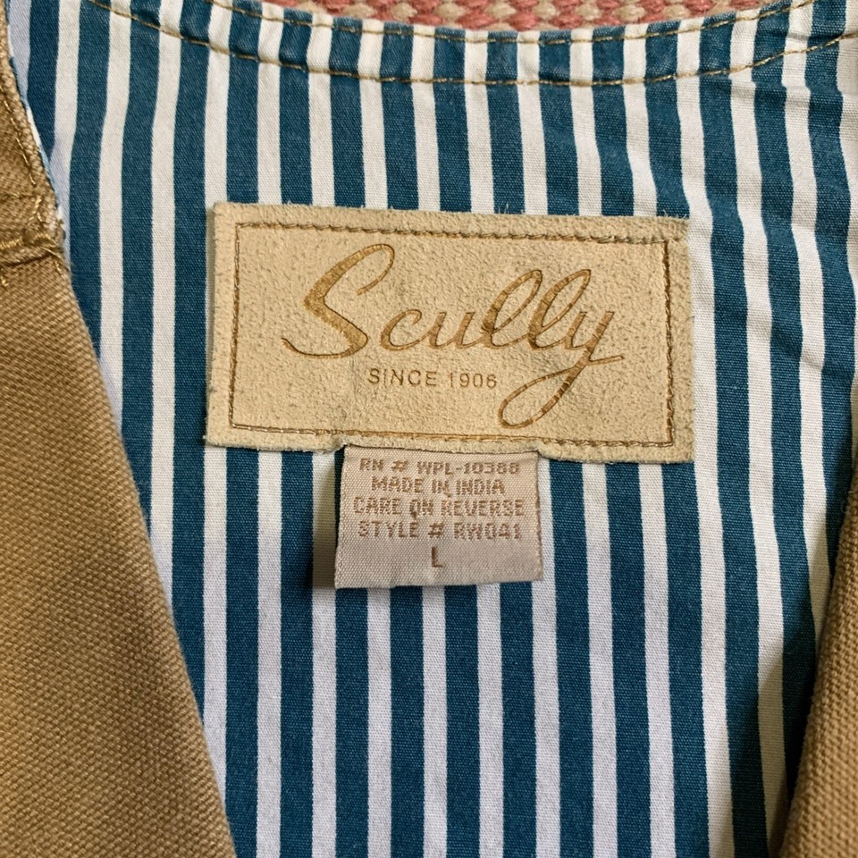 Vintage Scully Vest w/Pockets Brown Canvas Buckle Back Western Cut ...