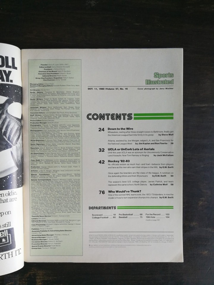 Sports Illustrated October 11, 1982 Robin Yount Brewers First Cover RC ...