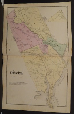 New Hampshire Strafford County Map Dover 1871 Double Page Y14#90 | eBay