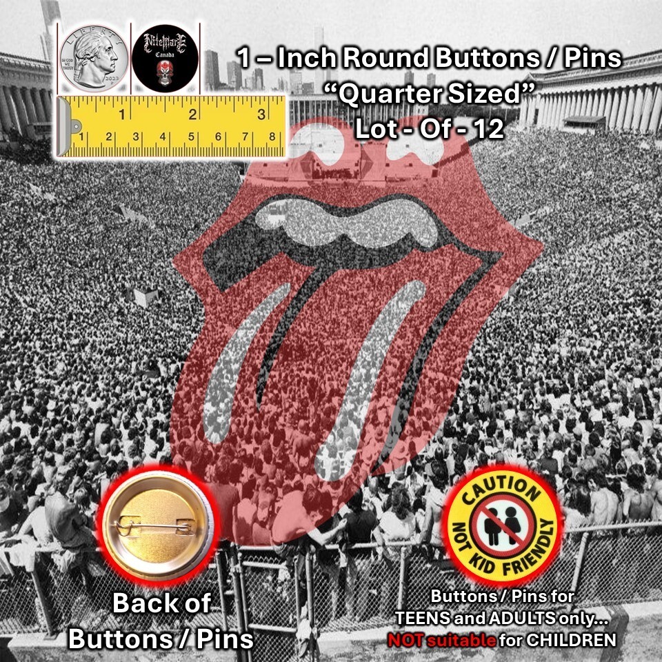 THE ROLLING STONES Buttons Pinbacks Lot-Of-10 Mick Jagger Keith ...