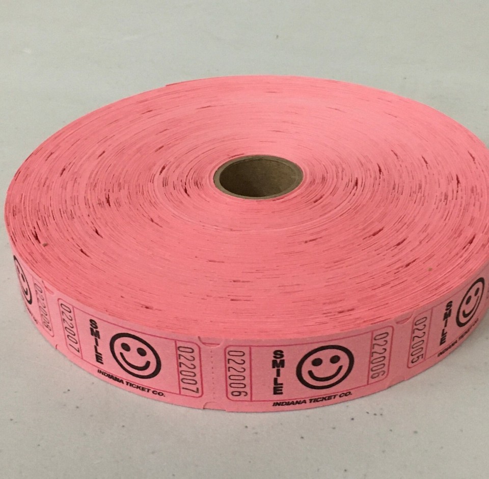 Smile Face Tickets Roll of 2000 Single Stub Smile Emoji Raffle Fun Fair ...