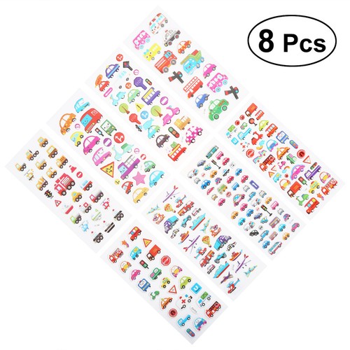 8pcs Kids Stickers Bubbles Cartoon Vehicle Stickers for Children ...