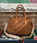 ITALIAN HAND WOVEN GENUINE WASHED BROWN LEATHER TWO WAY SHOULDER HAND ...