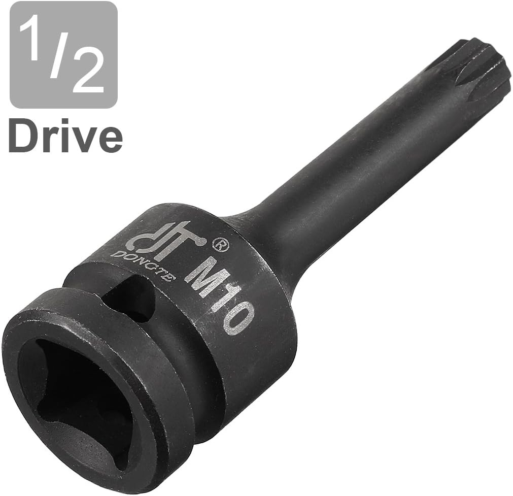 1/2" Drive X M10 (10Mm) Impact Triple Square Spline Bit Socket, Metric ...