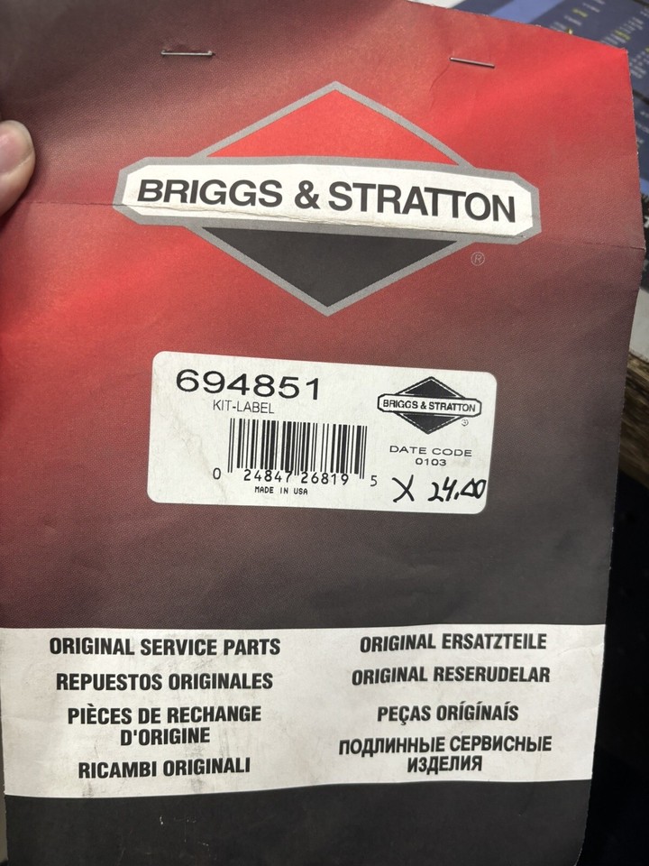 NEW OEM Briggs And Stratton 694851 Label Kit | eBay