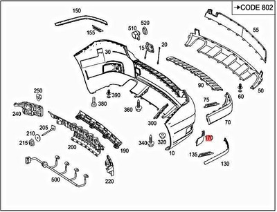Genuine Bumper Trim Reflector Rear Left MERCEDES W204 X204 SUV ...