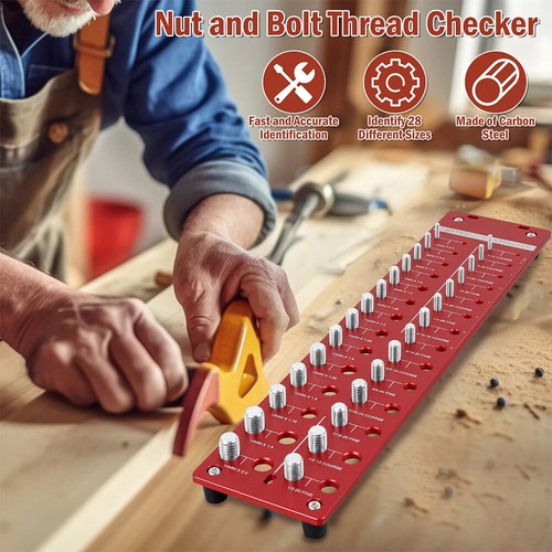 Nut and Bolt Thread Checker 28 Thread Gauge Inch and Metric Identifier ...
