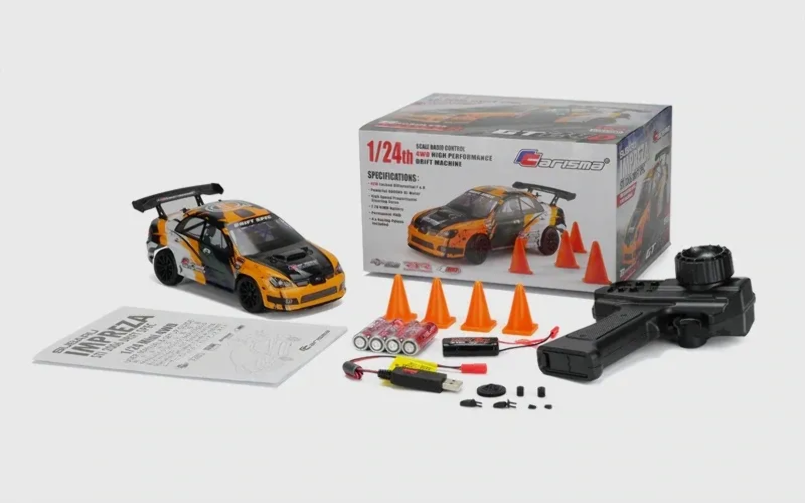 Carisma GT24D Subaru STI 2006 Drift Spec 1/24 Scale 4WD RTR Brushless ...