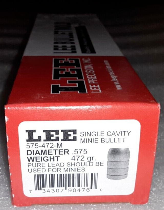 Lee 1-Cavity Improved Minie Ball Bullet Mold 575-472M (575 Diameter ...