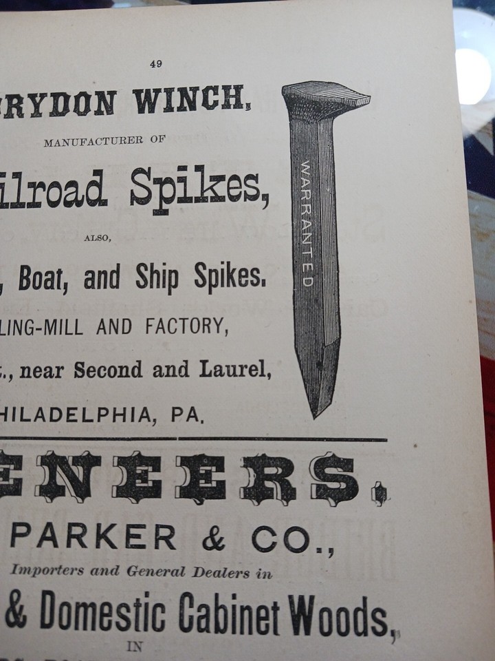 1872 print ad CORYDON WINCH Philadelphia PA Bridge Boat Ship Railroad ...