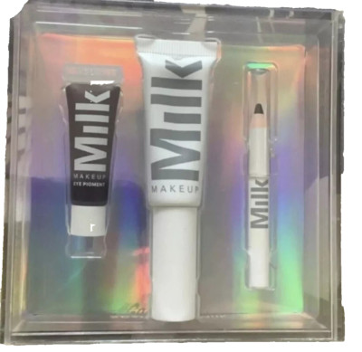 NEW MILK MAKEUP Triple Threat Eye Set Pigment SILENT,Ubame Mascara.25oz ...