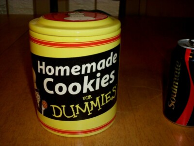 "HOMEMADE COOKIES FOR DUMMIES", Ceramic Cookie Jar / Canister, VINTAGE ...
