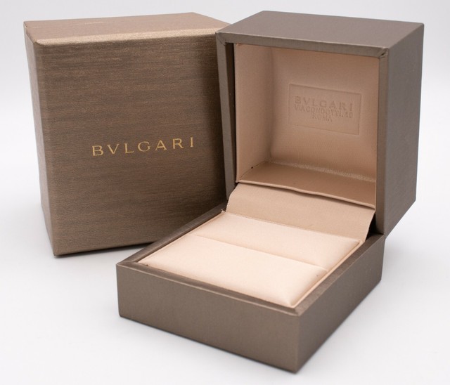 BVLGARI BRAND NEW JEWELRY BOX FOR RING SILK SATIN FINISH WITH OUTER BOX ...