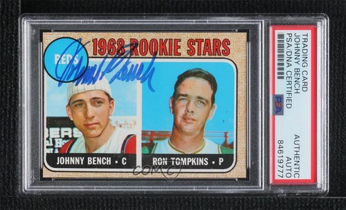 1968 Topps Johnny Bench Ron Tompkins PSA/DNA Authentic Card & Auto ...
