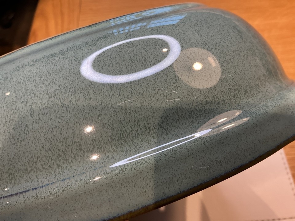 DENBY REGENCY GREEN LARGE EARED OVAL SERVING DISH STONEWARE 32CM X 20CM ...