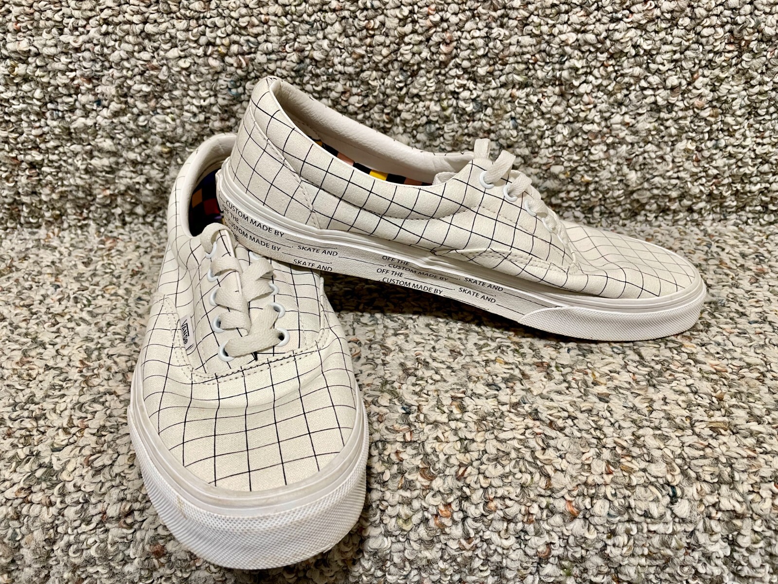 RARE🔥 VANS Era Graph Paper Squared Sheets Custom Mad… - Gem