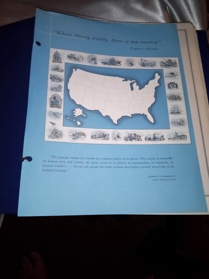 VINTAGE H.E. HARRIS UNITED STATES LIBERTY STAMP ALBUM w/BINDER | eBay