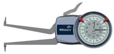 Mitutoyo 209-305 Dial Caliper, Stainless Steel, Pointed Jaw, White Face ...
