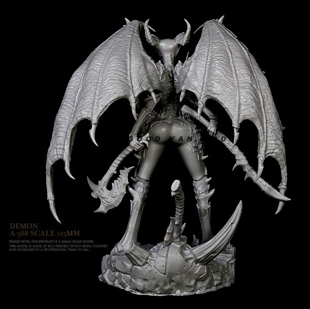 125mm Resin Model Figure Beauty Women Demon Unassembled Unpainted Model ...