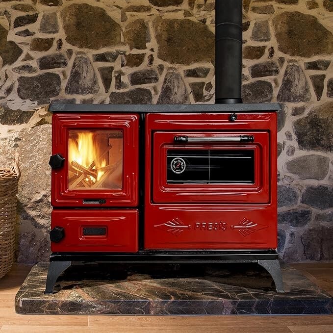 Colorful Cast Iron Wood Stove with Cook Oven Wood Burning Kitchen Stove ...