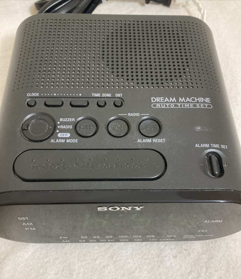 Sony Dream Machine Clock Radio - Black (ICFC218) Dual Alarms- Digital ...