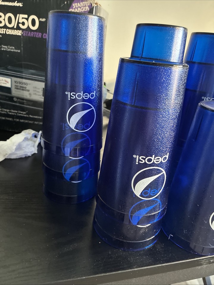 Vintage Dark Blue 20oz Pepsi Cola Plastic Restaurant Tumbler Cups Lot ...