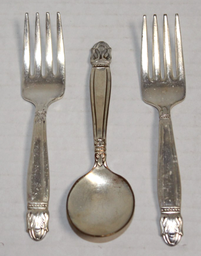 Vtg Holmes & Edwards Danish Princess Silver Plate Baby Spoon & Forks | eBay