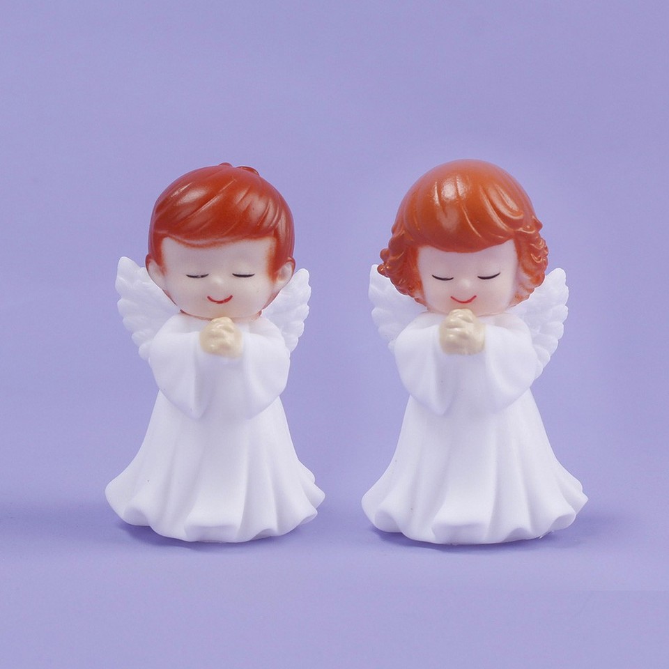 4 Pcs Angel Cake Decorations Figurine Ornament Angels Figurines for ...