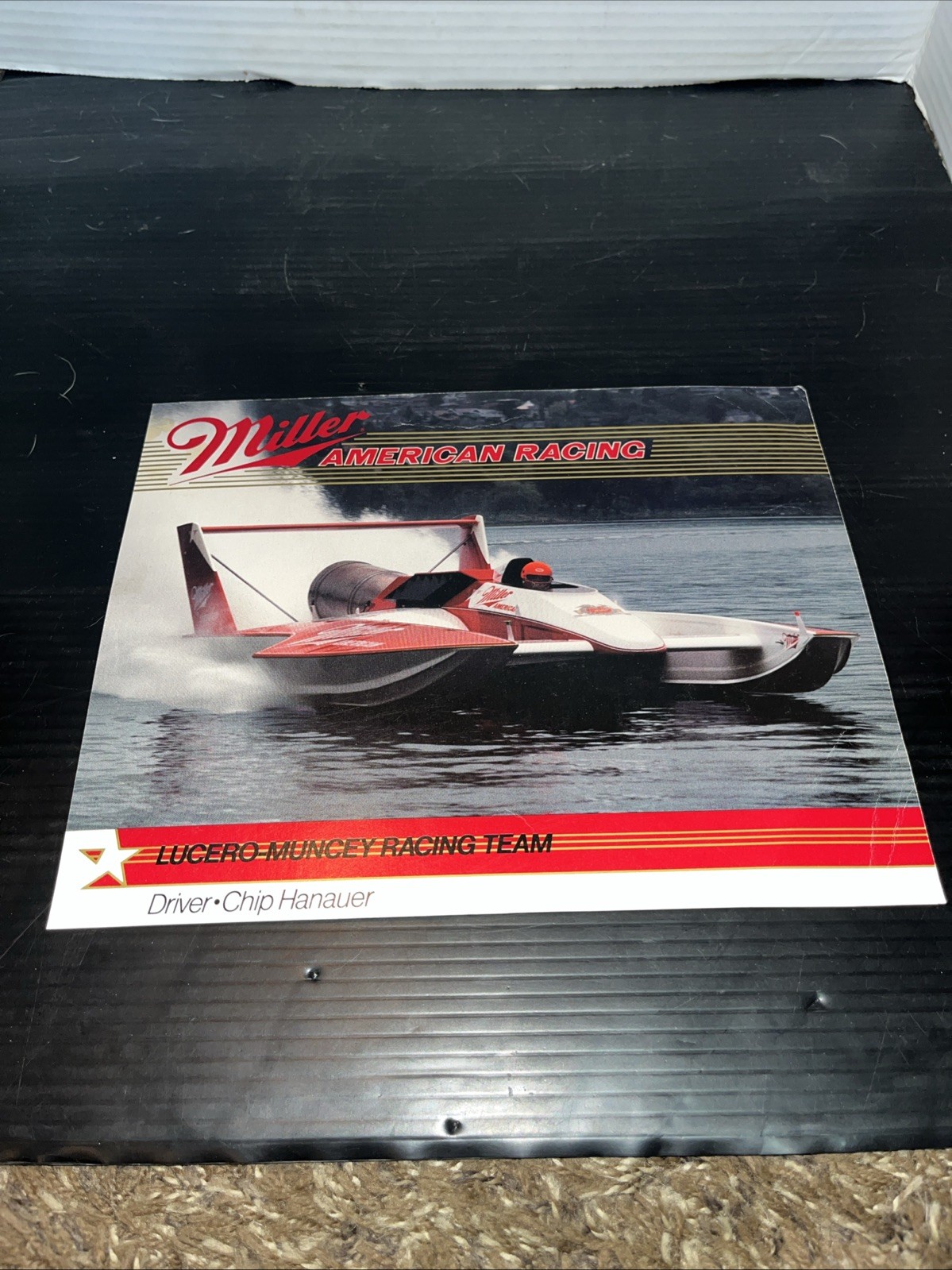 10" x 8" 1983 Miller American Racing Hydroplane Promotional Card Chip ...