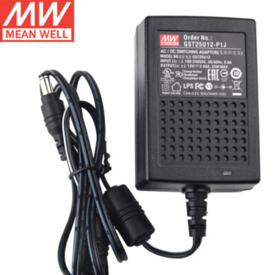 MEANWELL Power Adapter 25W GST25U12-P1J 12V 2.08A | eBay