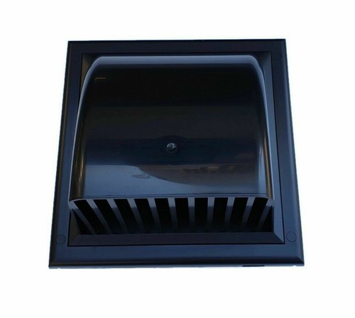Black External Hooded Wall Air Vent - 150mm / 6" - Cowled Anti Back ...