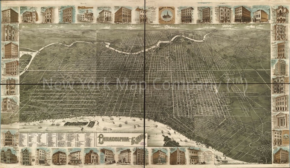 1885 to 1886 Map| Philadelphia in 1886| Pennsylvania|Philadelphia ...