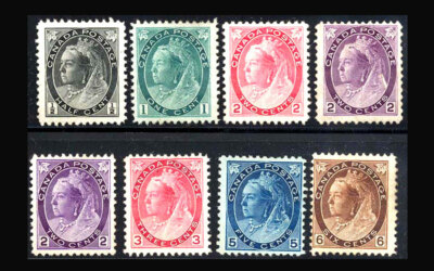 Canada Stamp Mint, F/VF S#74-80 Color variation #76, fresh colors mint ...