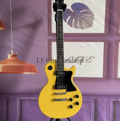 SC TV Yellow LP Special Electric Guitar Solid Mahogany Body Chrome ...