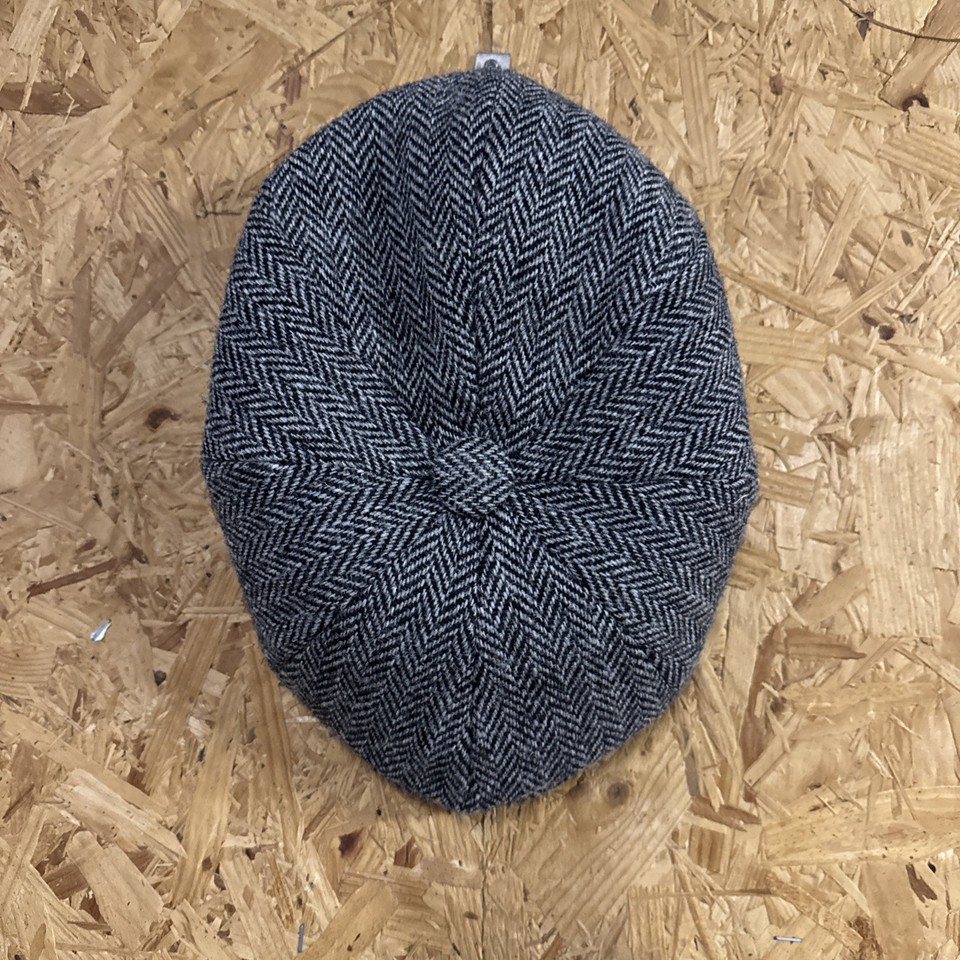 Glen Appin Harris Tweed Baker Boy Newsboy Flat Cap Grey Herringbone Men ...