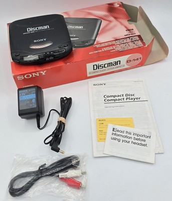 Vtg SONY DISCMAN D-141 w/ Box, All Original Inserts & AC Adapter ...