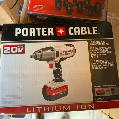 PORTER-CABLE 20V MAX Impact Wrench, 1/2-Inch (PCC740LA) Kit (Battery ...